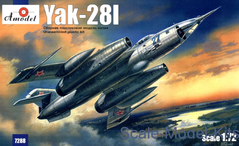 Yak-28I Soviet interceptor-Amodel plastic scale model kit in 1:72 scale ...