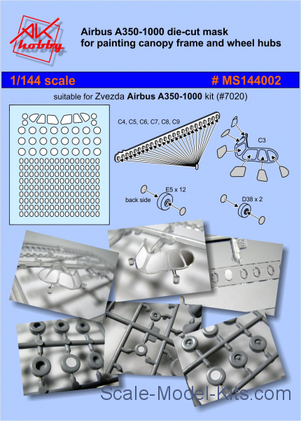 DAN Models - Mask for Airbus A350-1000 for Zvezda kit - plastic scale ...