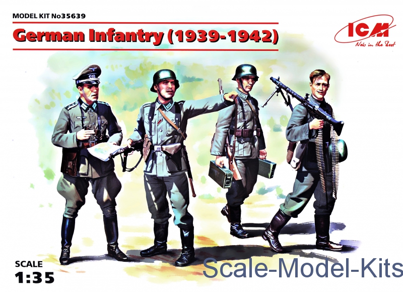 WWII German Infantry, 1939-1942-ICM plastic scale model kit in 1:35 scale (icm 35639)//Scale ...